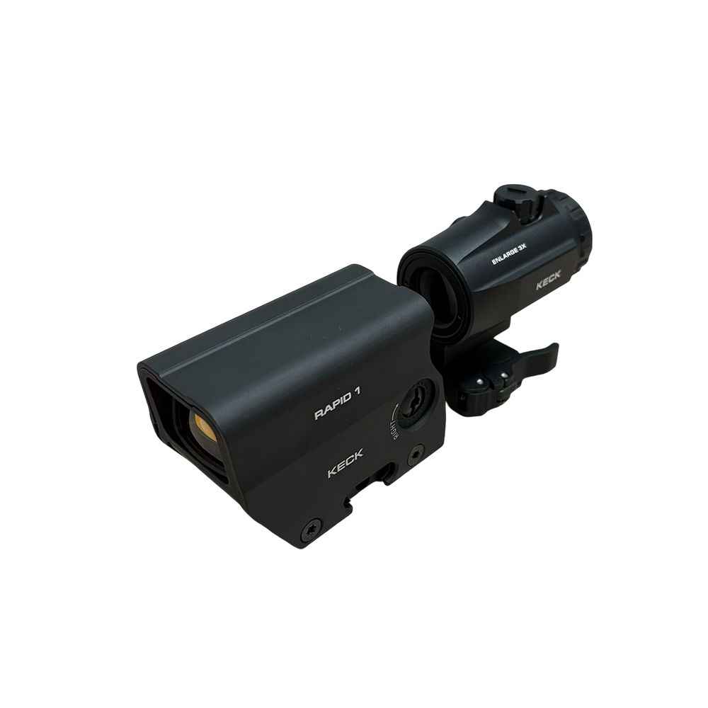 Keck Optics Magnifiers red dot combination set ENLARGE 3X+PAPID 1 ...
